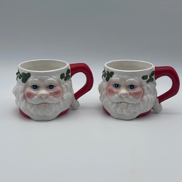 No brand / Not sure | Holiday | Vintage Christmas Ceramic Santa Mug Set ...
